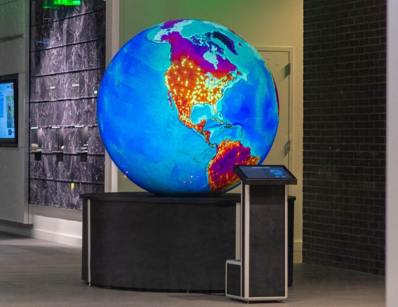 Mines on a sphere: New projection globe installed in CoorsTek Center ...